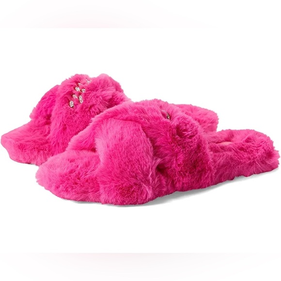 Lilly Pulitzer | Shoes | Lilly Pulitzer Layla Ru Pink Faux Fur Slipper ...